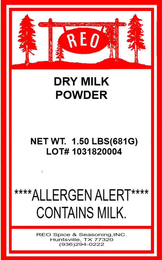 Dry Milk Powder – REO Spice & Seasoning, INC.