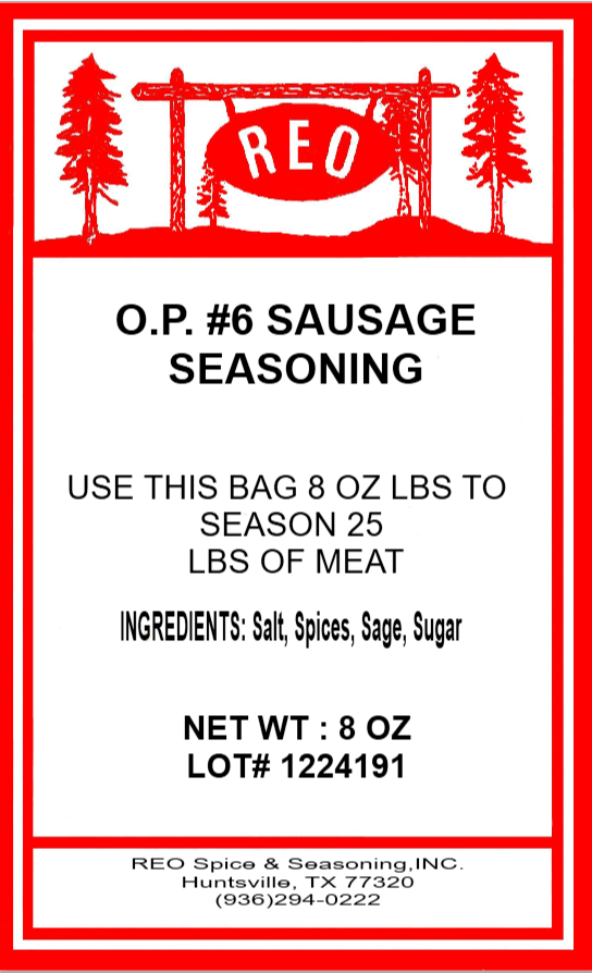 OP #6 Sausage Seasoning – REO Spice & Seasoning, INC.