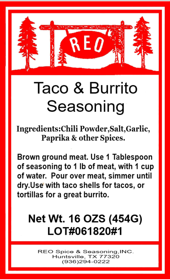 Taco and Burrito Seasoning – REO Spice & Seasoning, INC.